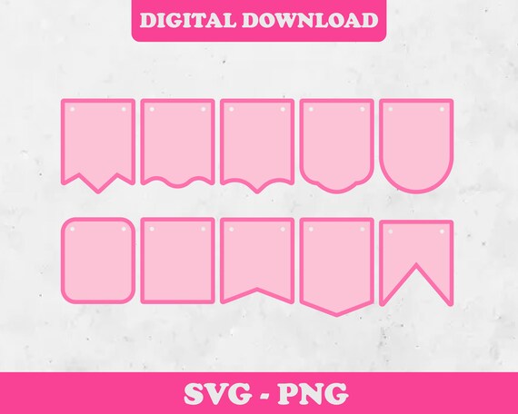 Bunting Banner Svg Scallop Banner Svg Layered Files Bunting Etsy Canada