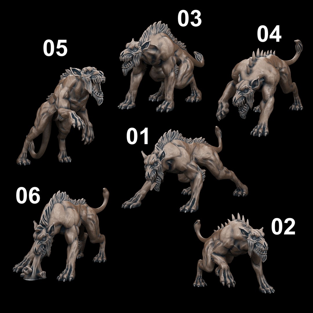 Hell Hounds - 32mm/28mm RPG Miniature for Curse of Strahd, D&D ...