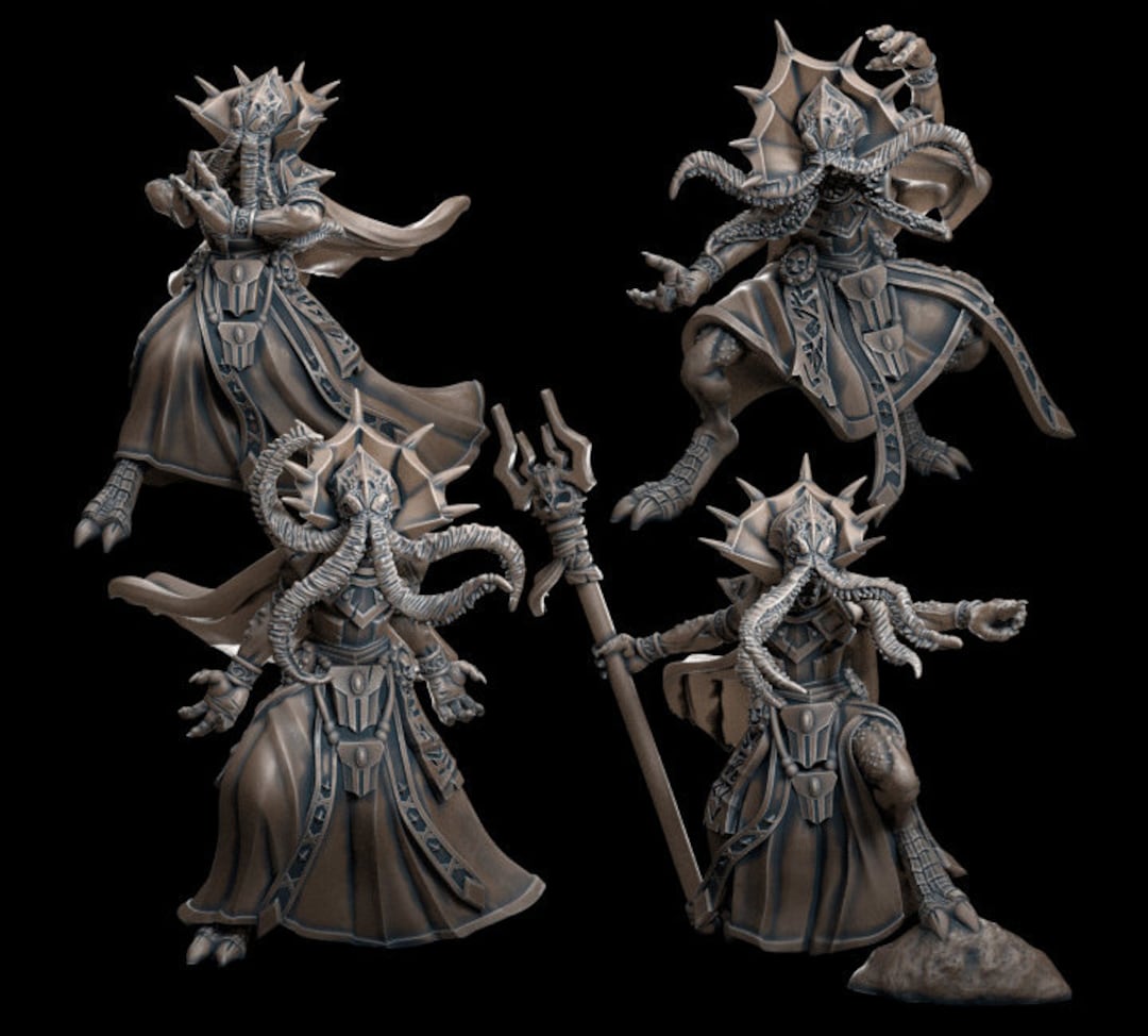 Mind Flayer/brain Flayer/illithid Bundle (4 Minis!) - 32mm RPG ...