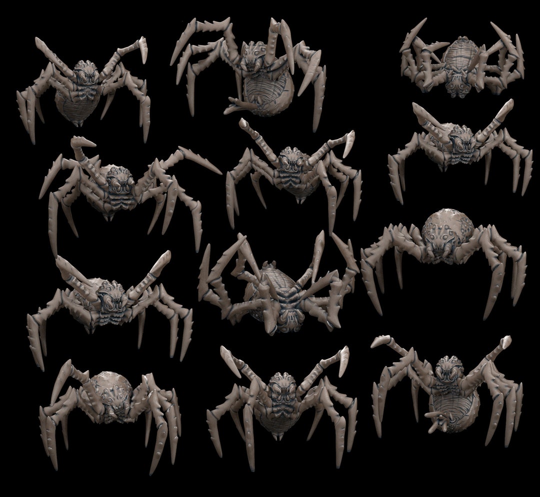 Giant Spider Bundle 12 Minis 32mm/28mm RPG Miniature for Wargaming, D&D ...