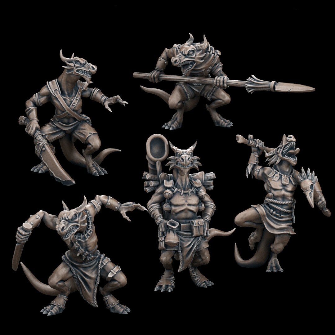 Kobold Terror Squad (5 Minis!) - 32mm/28mm RPG Miniature for Wargaming ...