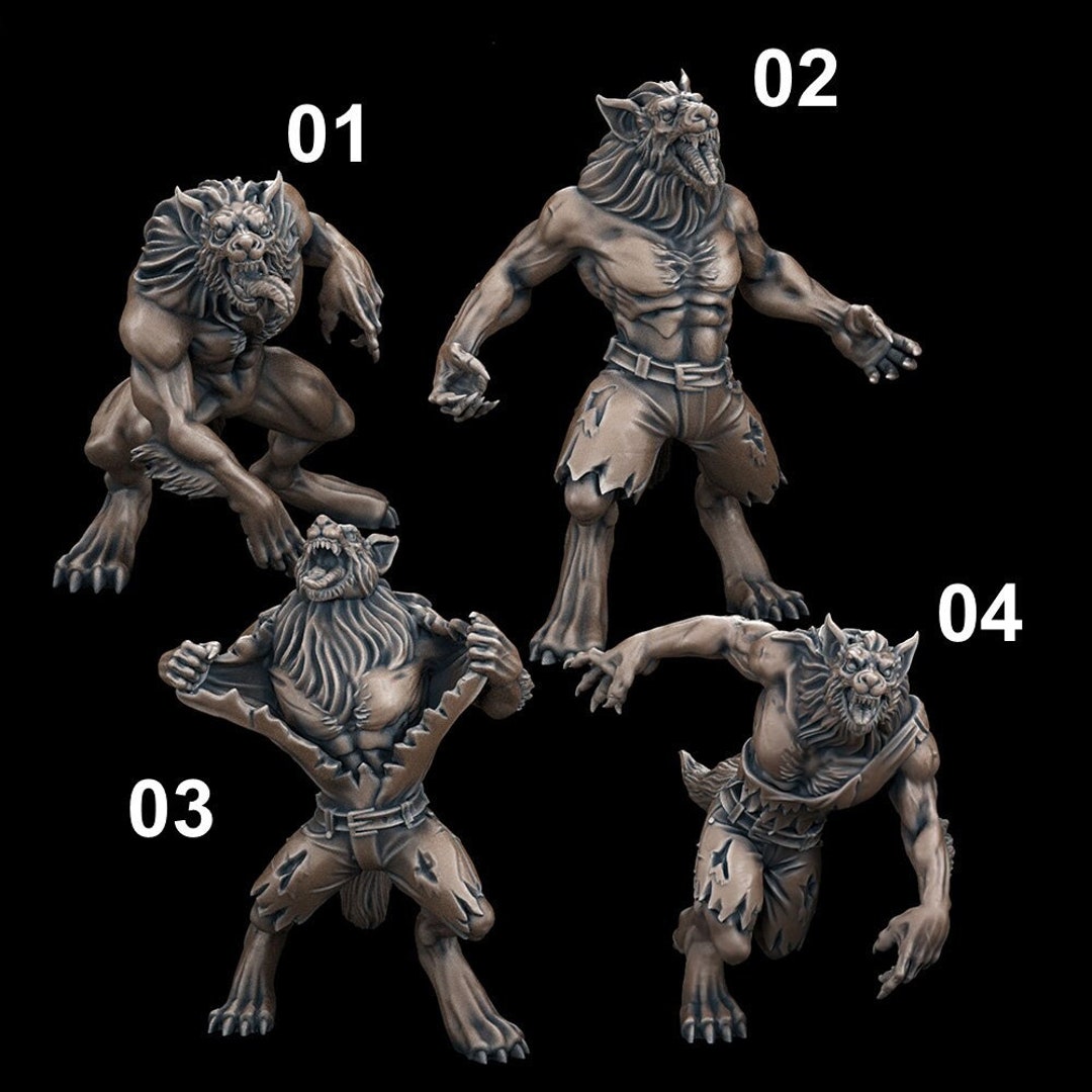 Werewolves (individual or Bundle) - 32mm/28mm RPG Miniature for Curse ...
