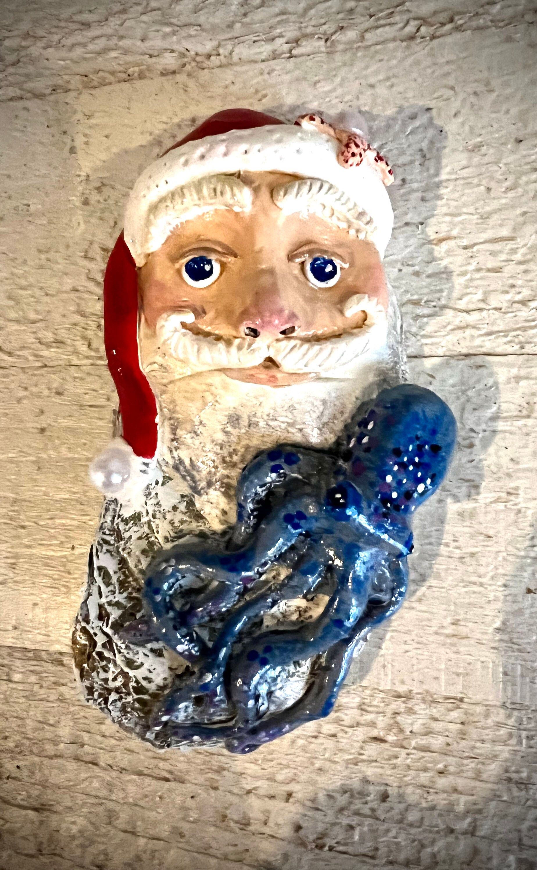 Nautical Santa on an Oyster Shell With Octopus - Etsy