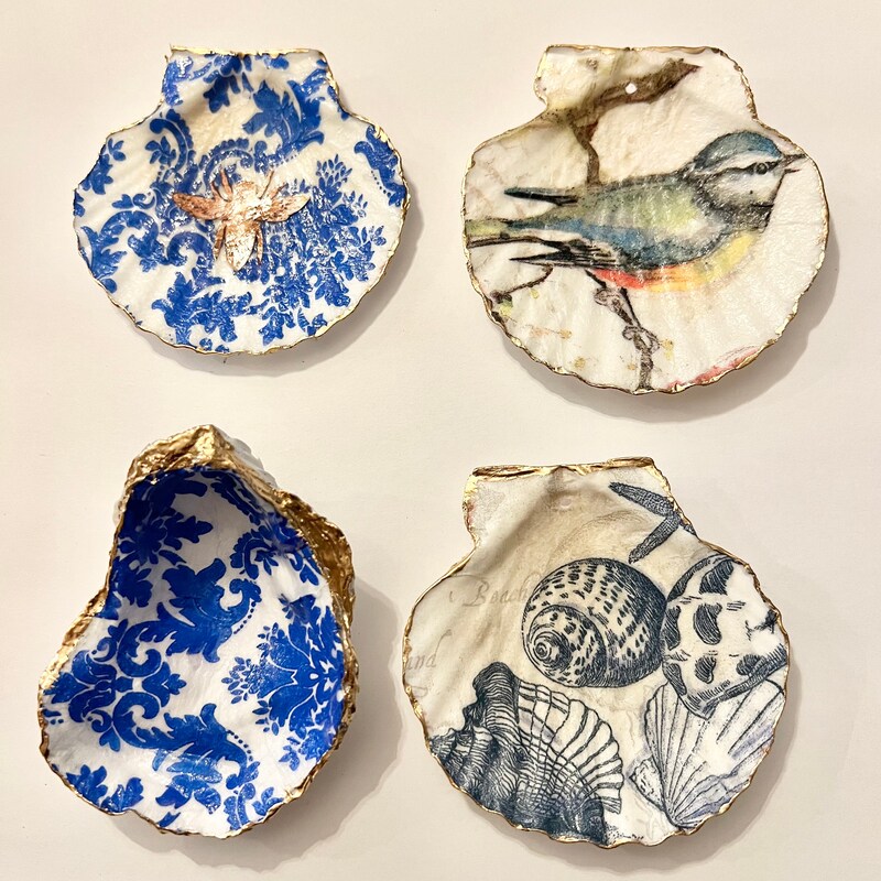 Decoupage Shells - Etsy UK