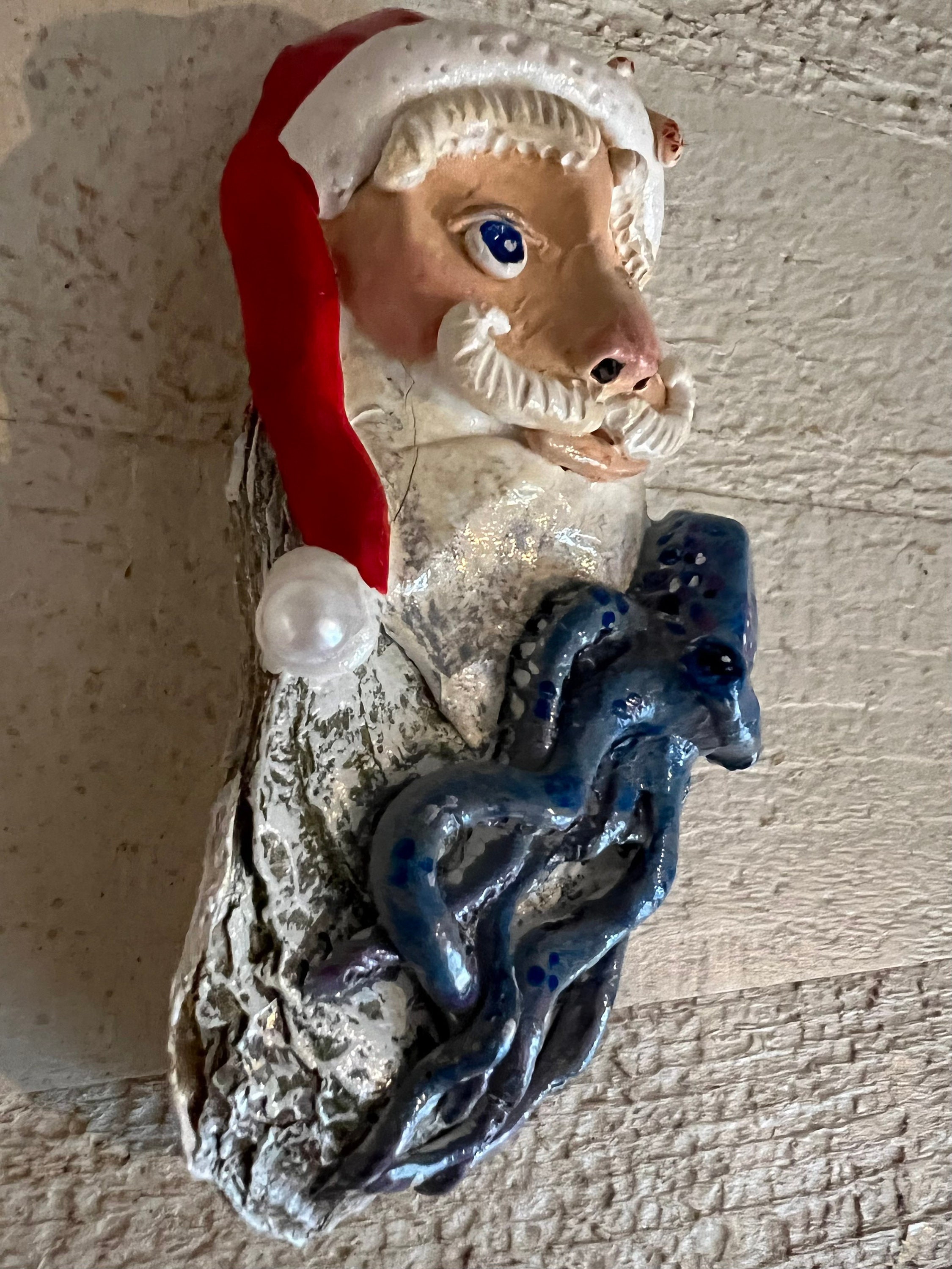 Nautical Santa on an Oyster Shell With Octopus - Etsy