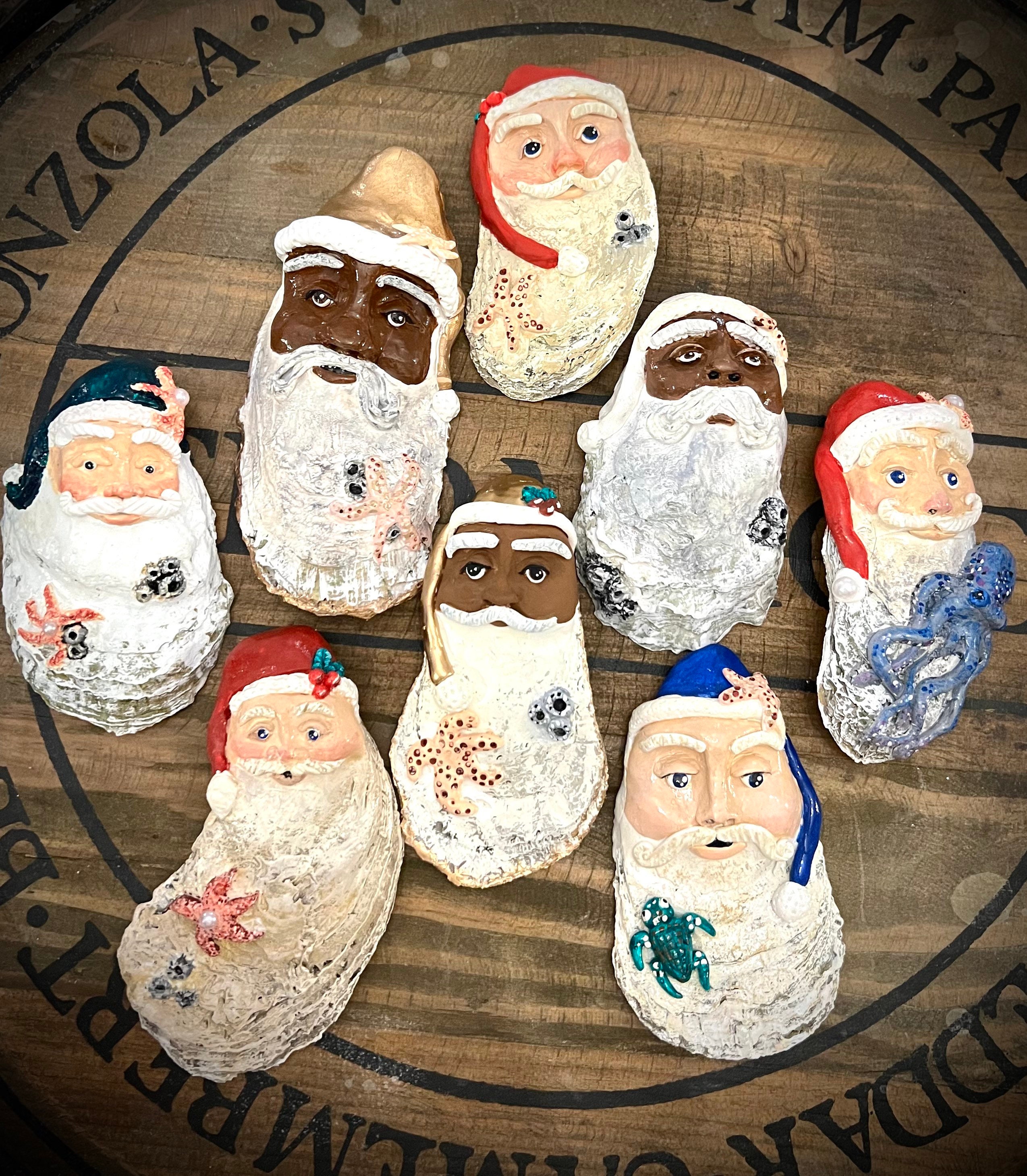 Nautical Santa on an Oyster Shell With Octopus - Etsy