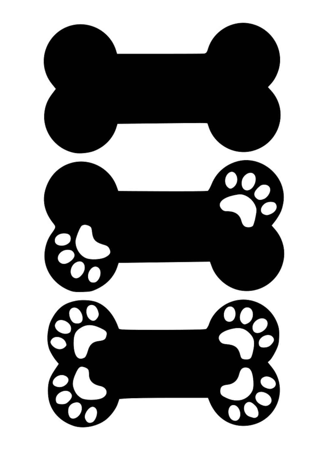 Hueso de perro y patas png JPG SVG DXF - Etsy México