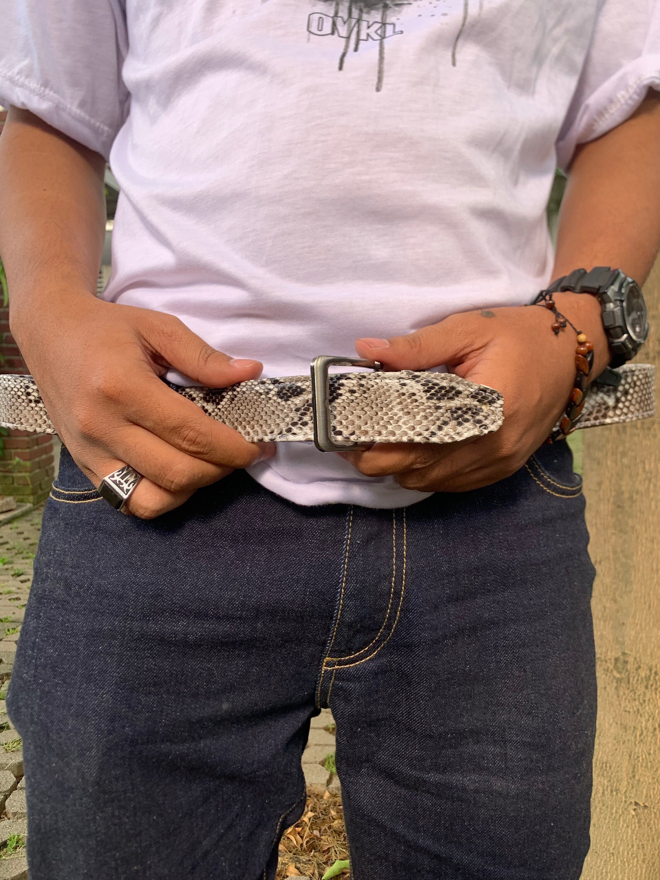 Genuine Real Snake Skin Leather Men's Belt Handmade, Mens Belt, Skin ...