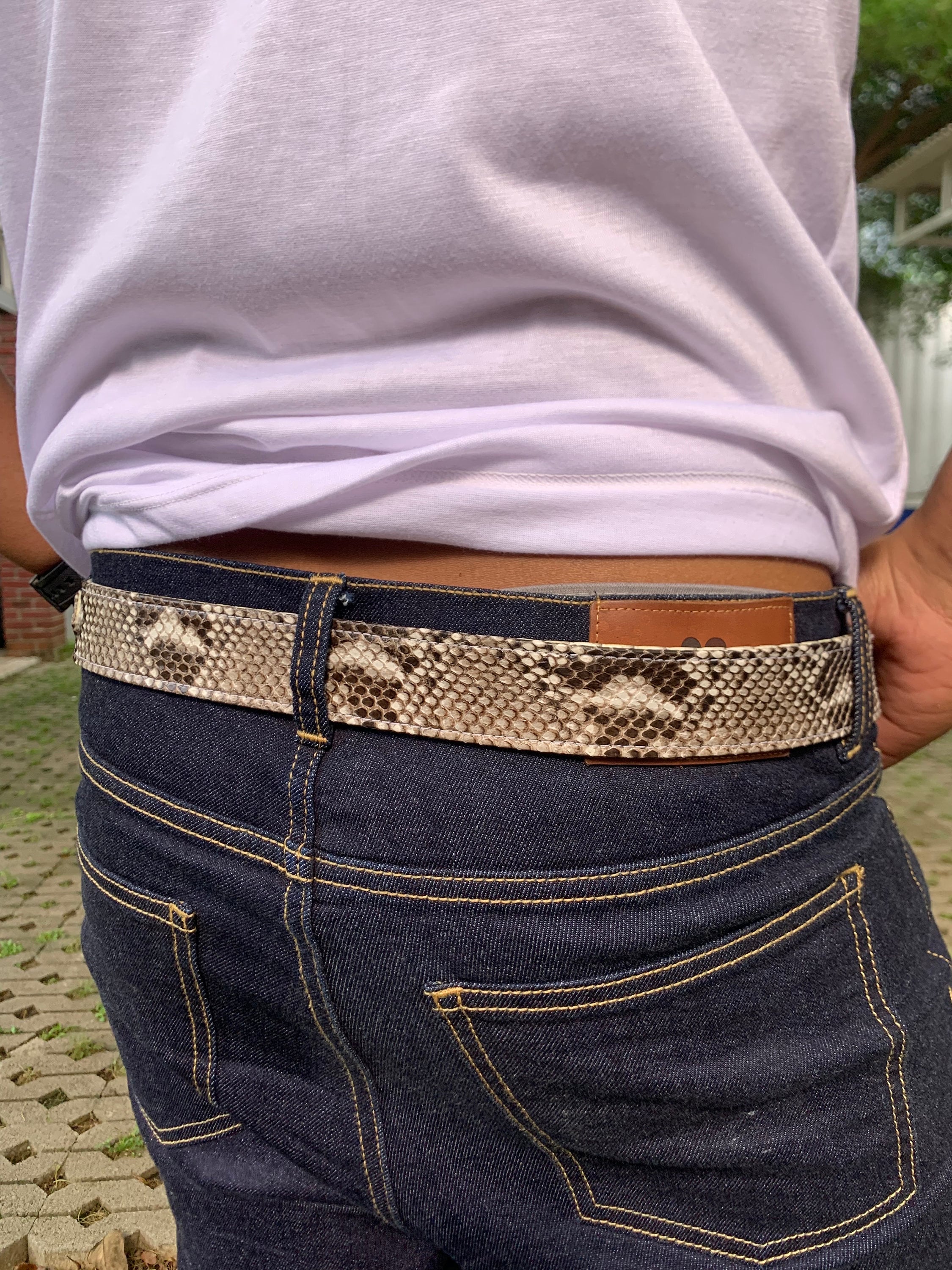 Genuine Real Snake Skin Leather Men's Belt Handmade, Mens Belt, Skin ...