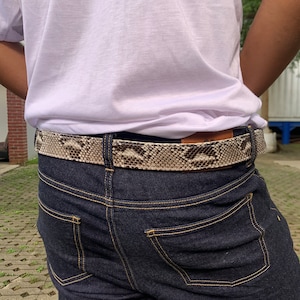 Genuine Python Snake Skin Leather Belt, Handmade Men's Belt - Etsy