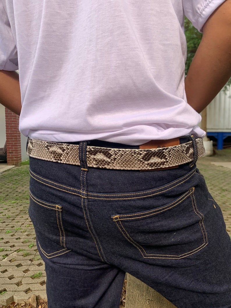 Genuine Real Snake Skin Leather Men's Belt Handmade, Mens Belt, Skin ...