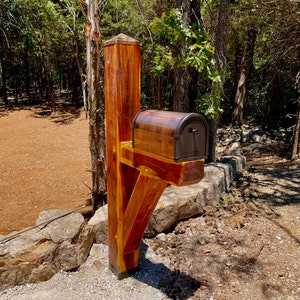 Cedar Mailbox Post With Copper Mailbox - Mortise & Tenon Joinery - Etsy