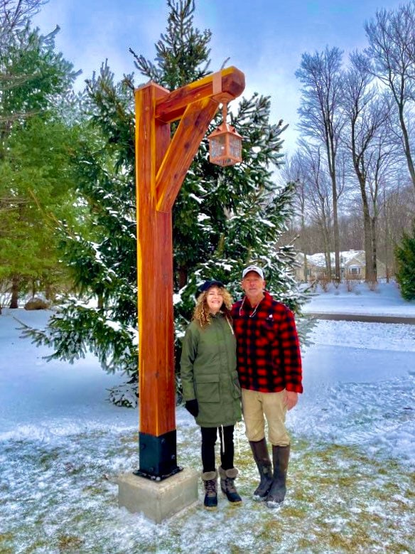 Cedar and Copper Lantern Post - Etsy