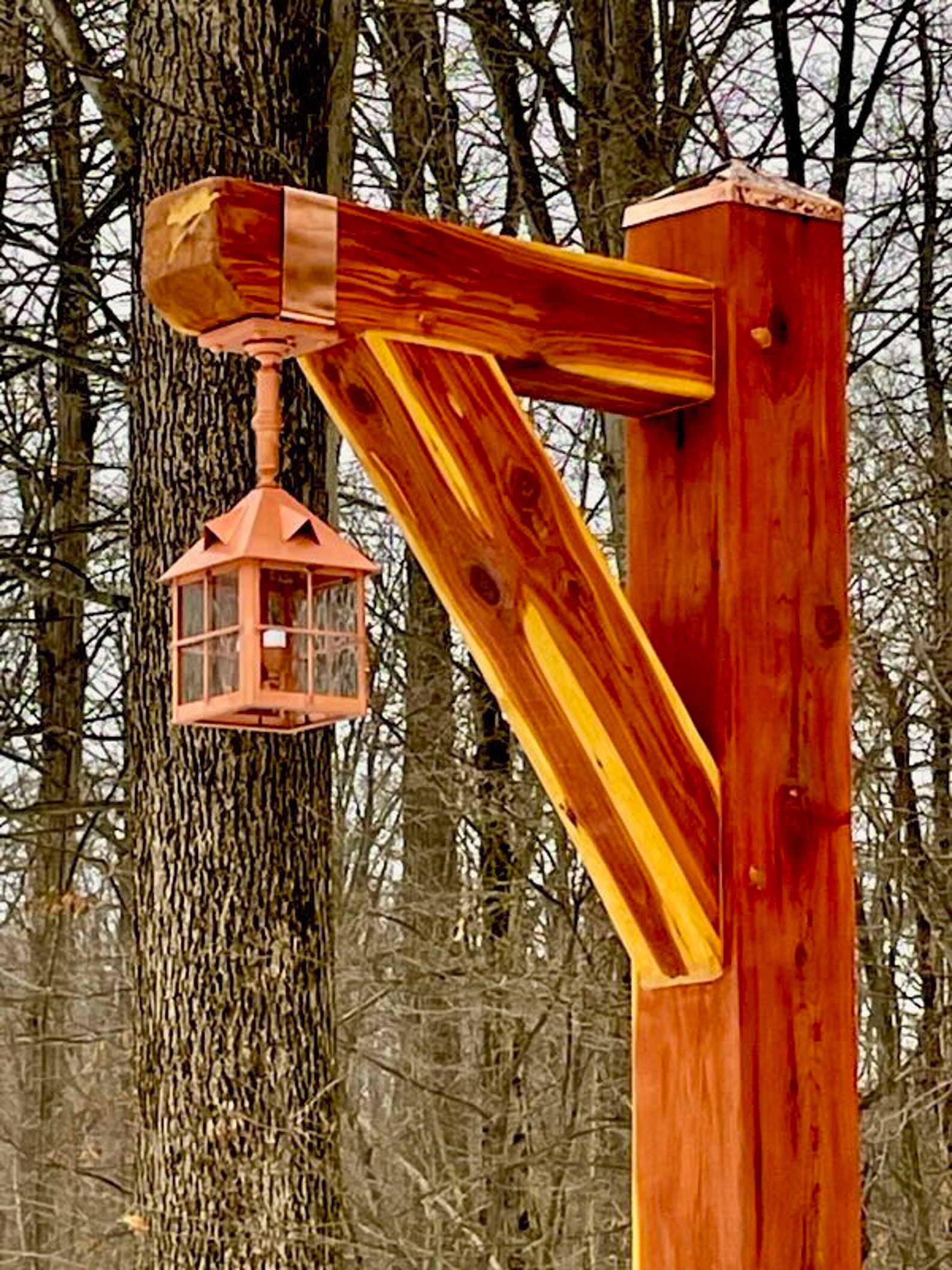 Cedar Mailbox Post With Copper Mailbox - Mortise & Tenon Joinery - Etsy