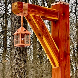 Cedar and Copper Lantern Post - Etsy