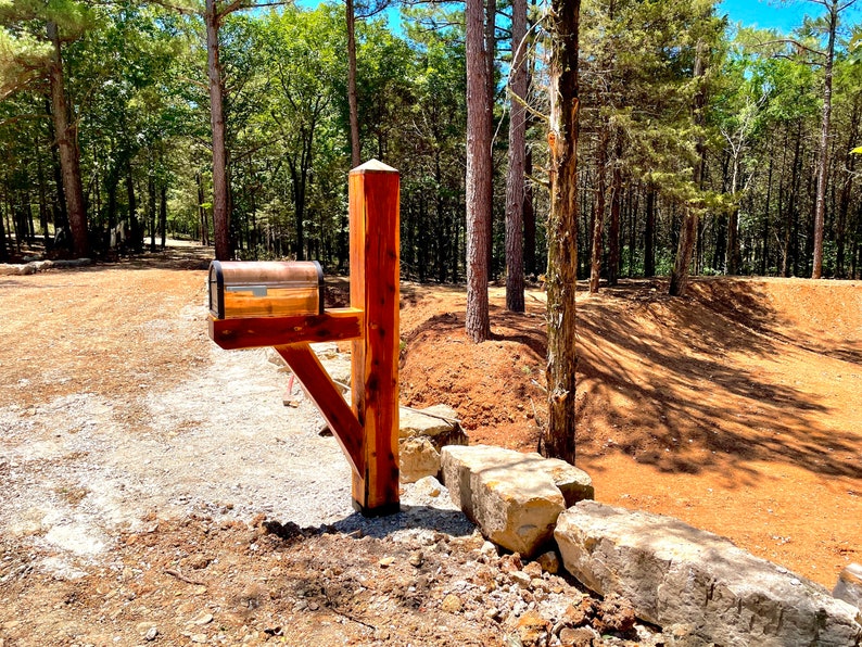 Cedar Mortise & Tenon Mailbox Post With Copper Mailbox. - Etsy