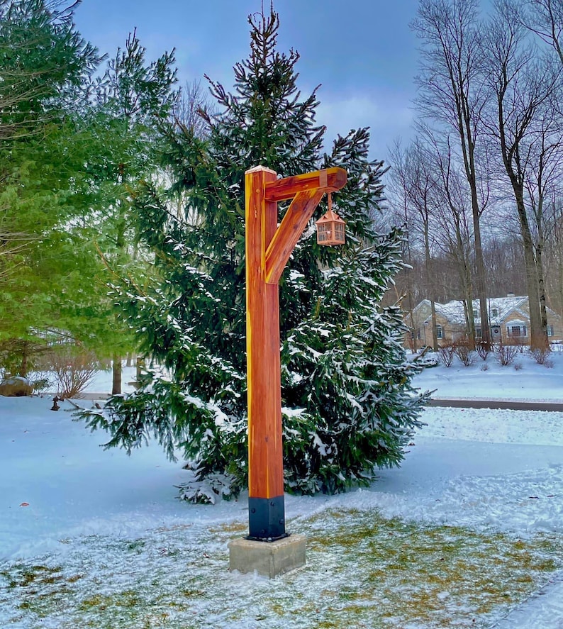 Cedar and Copper Lantern Post - Etsy