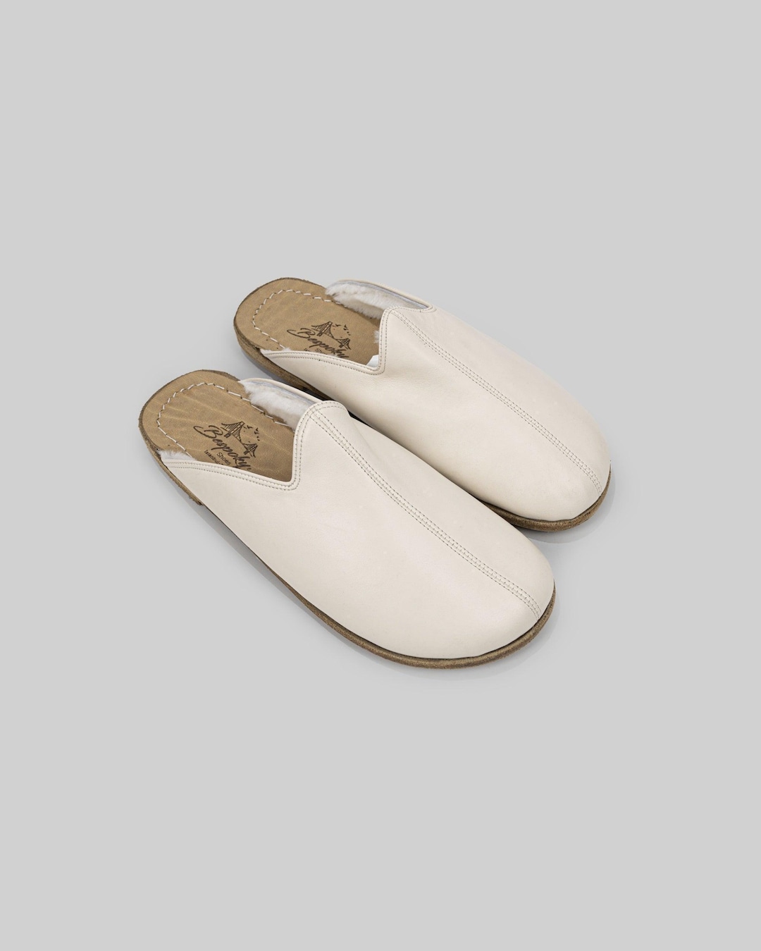 Wide Toe Box Leather Slippers: Handcrafted Buffalo Leather, Natural ...