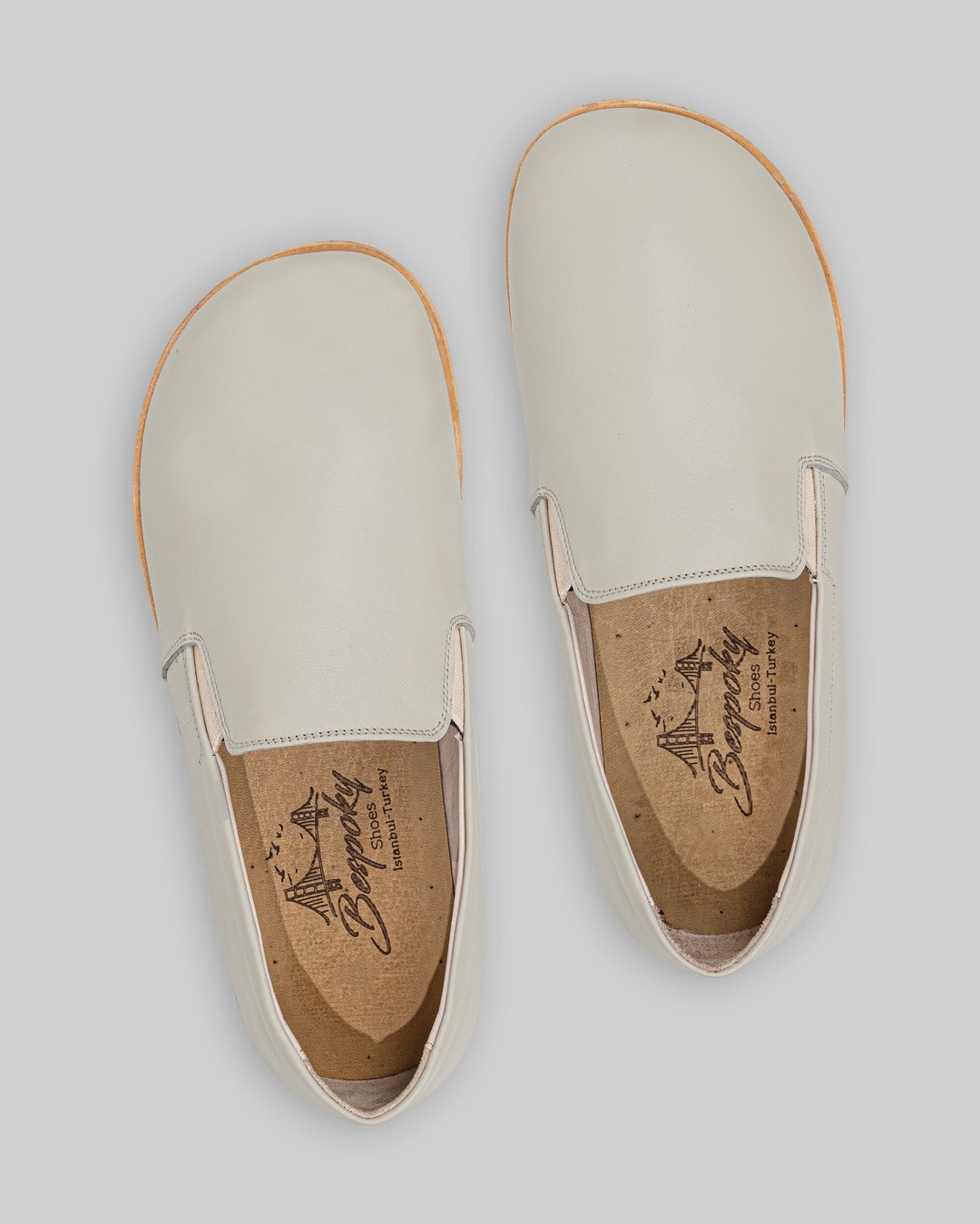 Womens SAND BEIGE Wide Toe Box Comfy Shoes, Barefoot Shoes,handmade ...