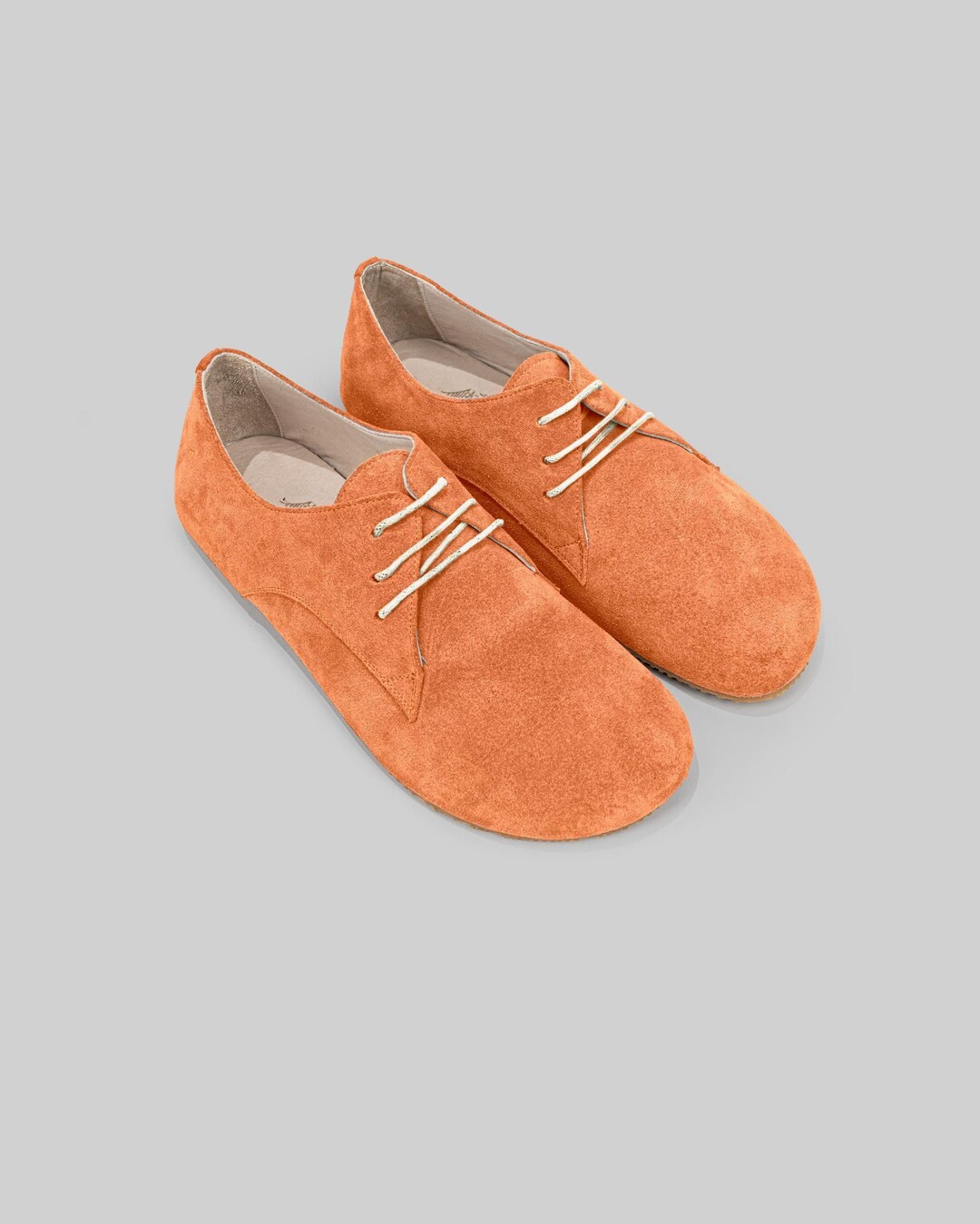 Zero Drop Oxford Shoes: Orange Barefoot Style - Vegetable Tanned ...