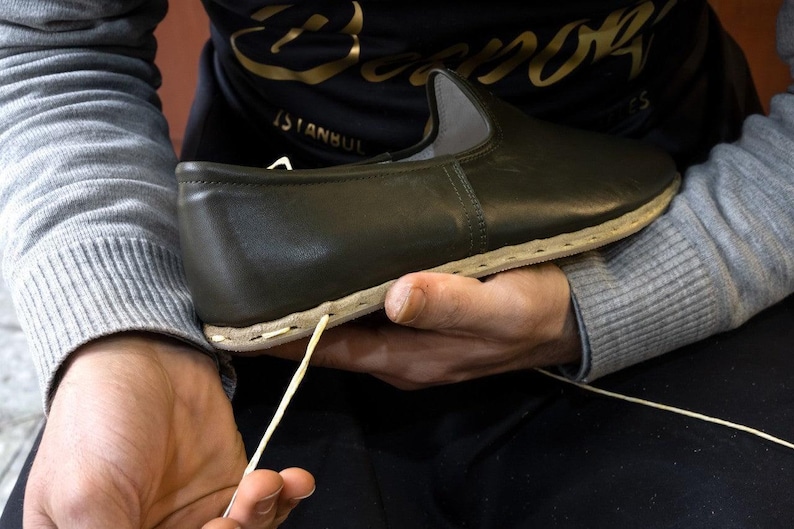 Wide Toe Box Leather Slippers: Handcrafted Buffalo Leather, Natural ...