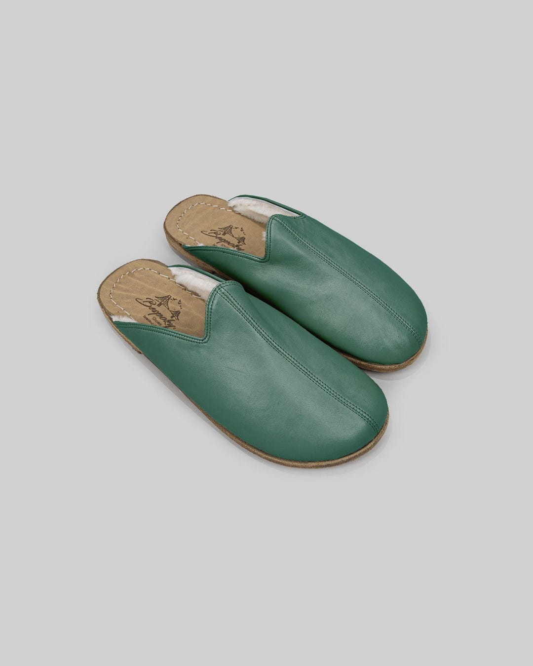 Indoor Leather Slippers: Buffalo With Shearling Lining (wide Fit) - Etsy