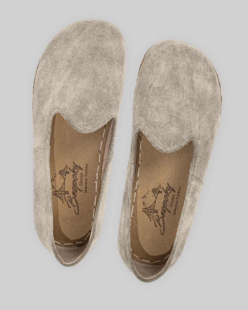 Zero Drop Barefoot Shoes Wide Toe Box, Handmade Leather Slip-ons ...