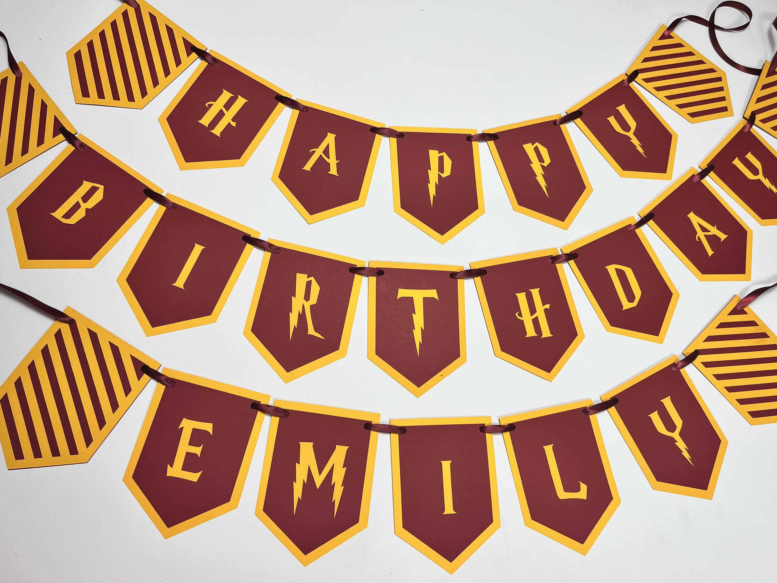 Custom Name Happy Birthday Banner Gryffindor House Colors for - Etsy