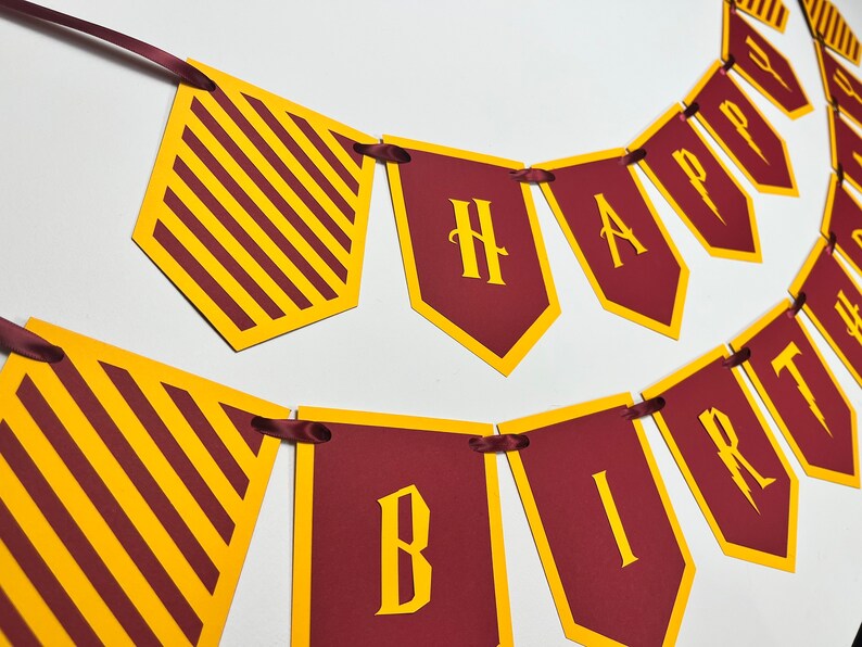 Custom Name Happy Birthday Banner Gryffindor House Colors for - Etsy