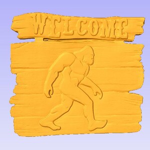 Welcome Sign With Bigfoot STL File for CNC - Etsy