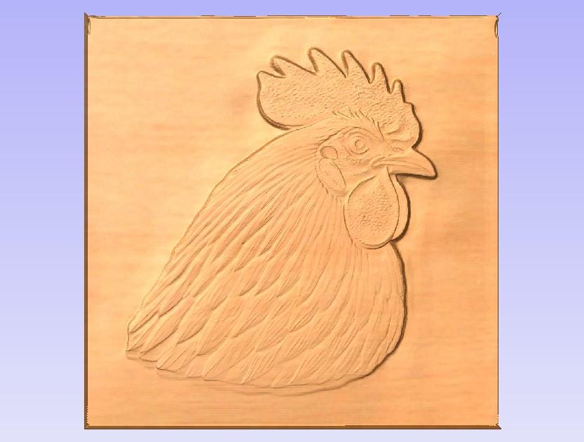Rooster Head 3d STL for CNC - Etsy