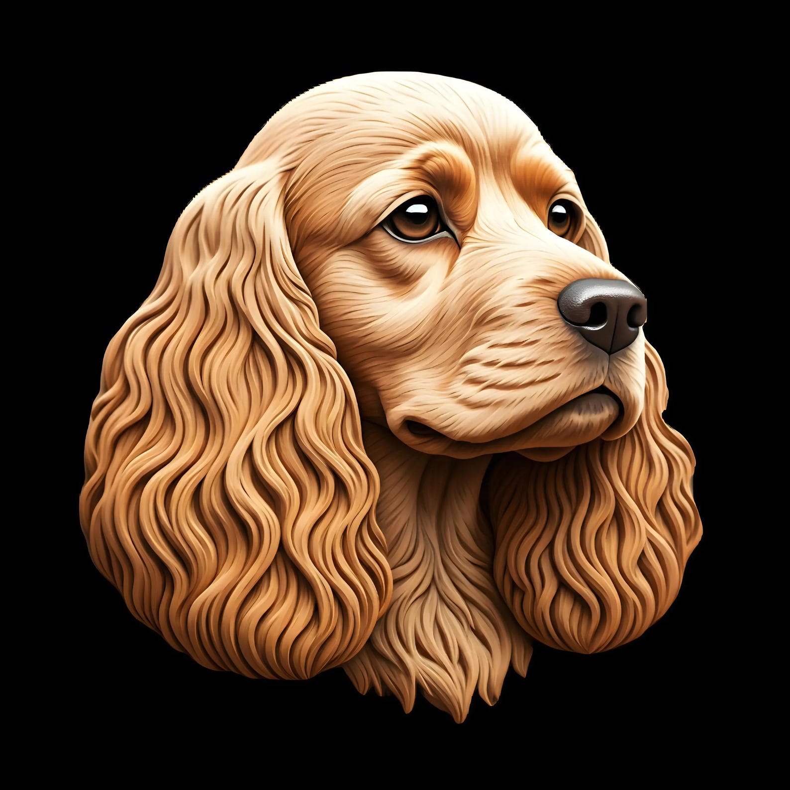 American Cocker Spaniel 3d STL File for CNC - Etsy