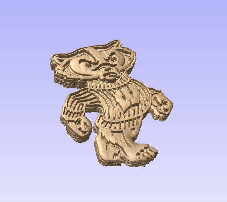 Bucky Badger 3D STL File for CNC - Etsy