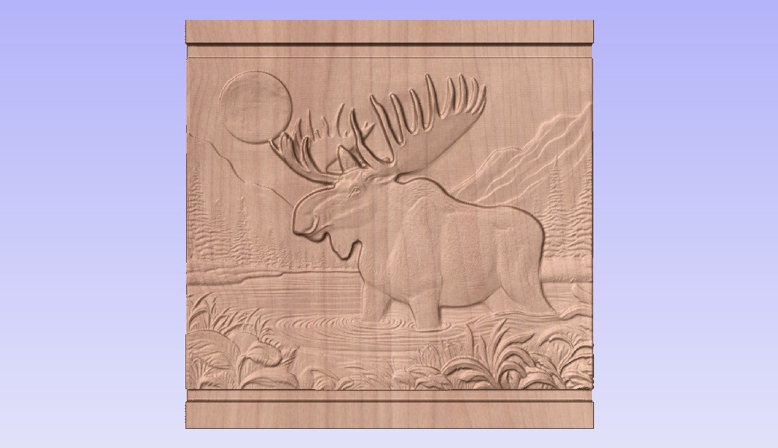 Moose in a Pond 3d Stl for CNC - Etsy