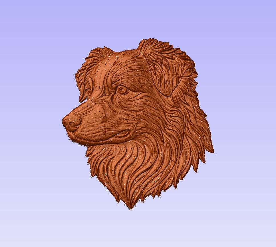 Australian Shepherd 3d STL File for CNC - Etsy