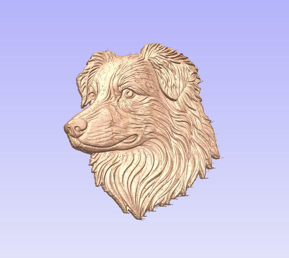 Australian Shepherd 3d STL File for CNC - Etsy