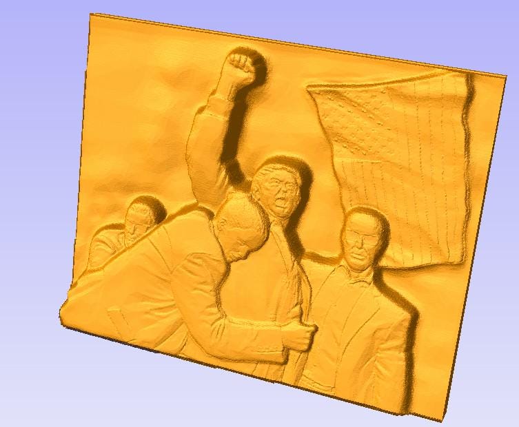 Trump Fight, Fight Fight! 3D STL Model for CNC, Bas Relief ...