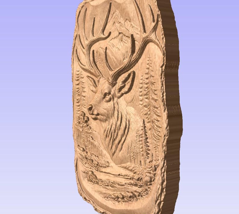 Majestic Elk in Mountain Stream – 3D CNC Bas Relief STL File - Etsy