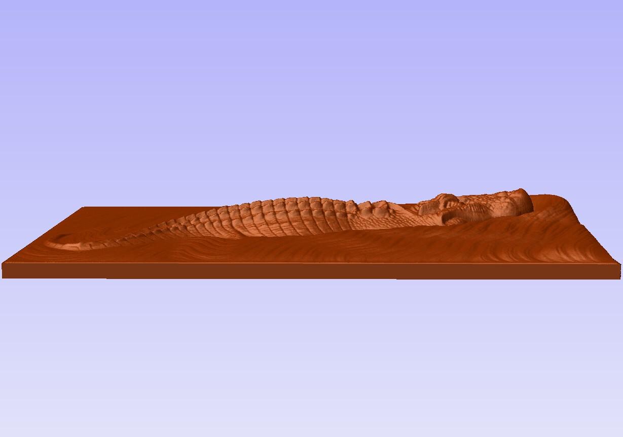 Swimming Gator 3D STL File for CNC - Etsy