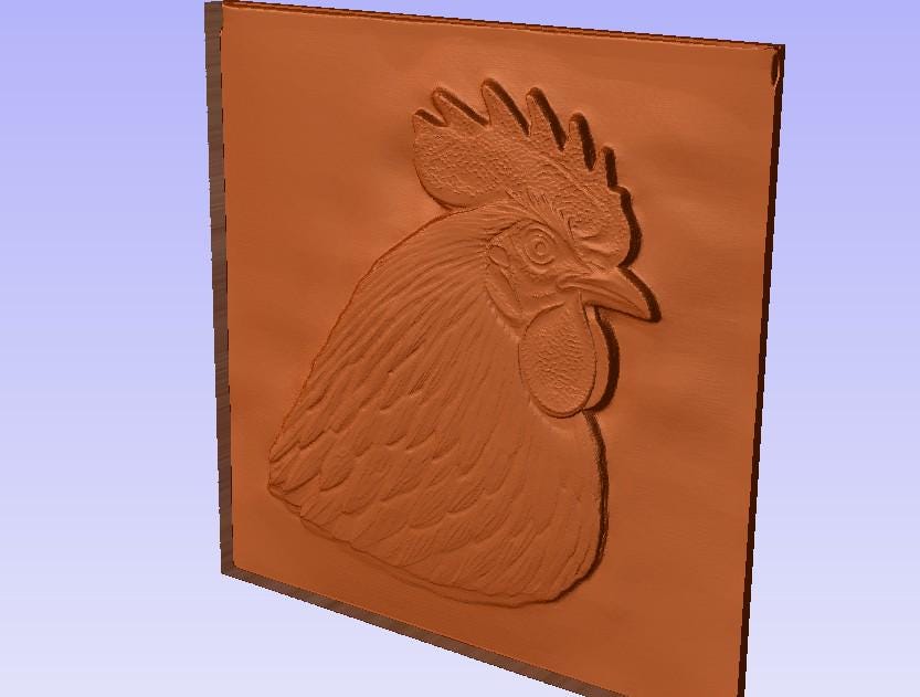 Rooster Head 3d STL for CNC - Etsy