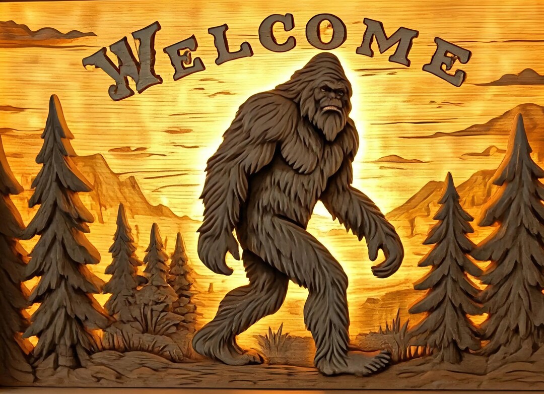 Bigfoot Welcome Sign 3D STL for CNC - Etsy