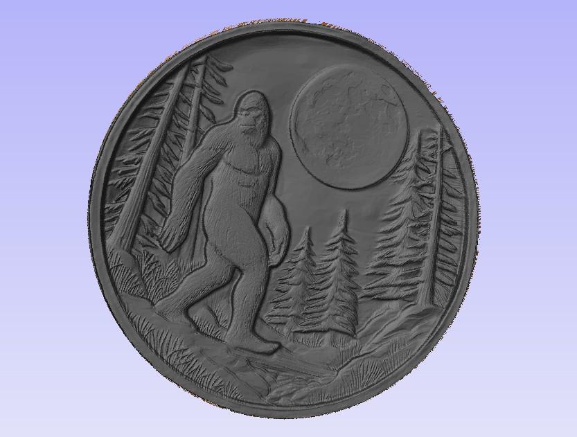 Bigfoot Under the Moon 3D STL for CNC - Etsy