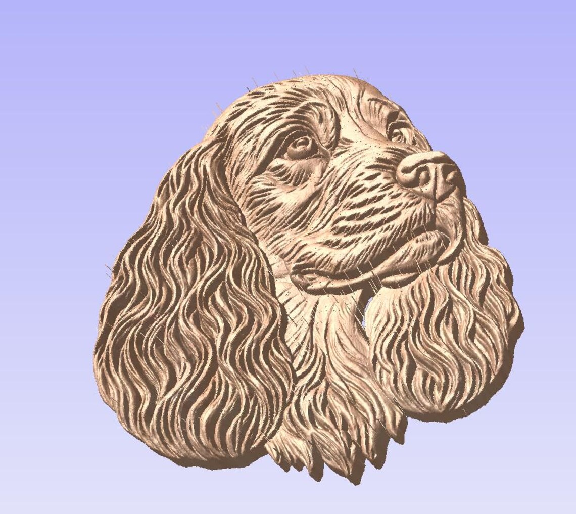 American Cocker Spaniel 3d STL File for CNC - Etsy