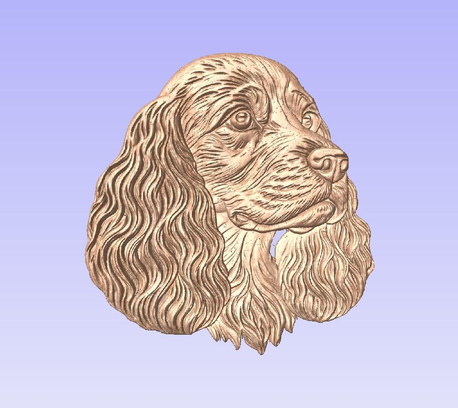 American Cocker Spaniel 3d STL File for CNC - Etsy