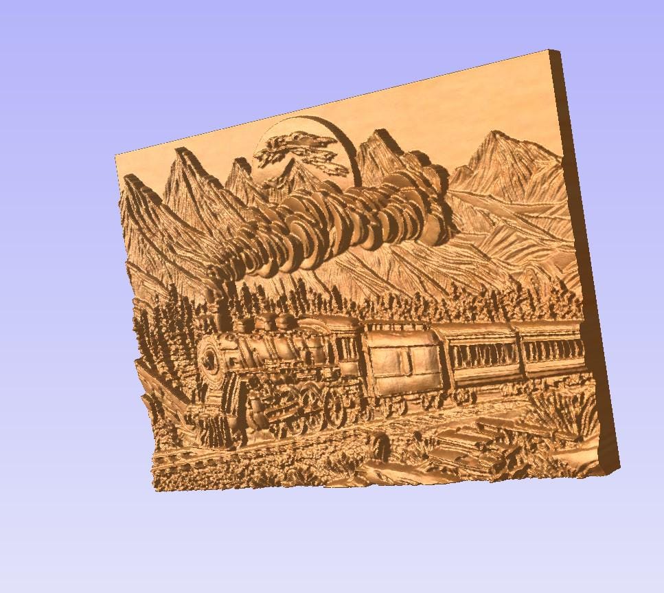 Train 3D STL File for CNC - Etsy