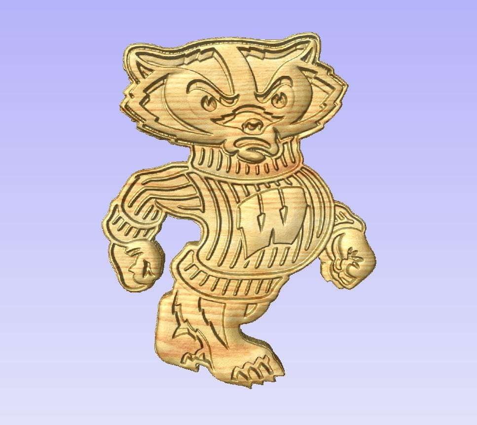 Bucky Badger 3D STL File for CNC - Etsy