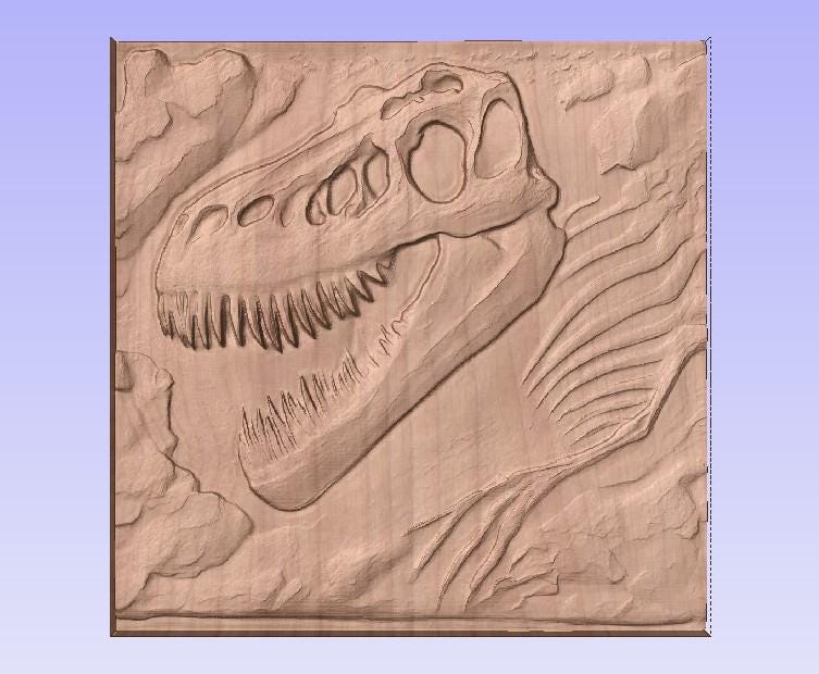 T Rex Fossil 2 STL for CNC - Etsy