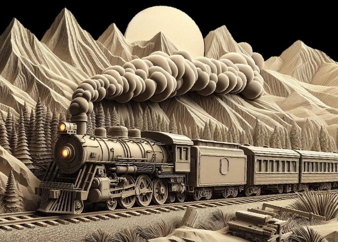 Train 3D STL File for CNC - Etsy
