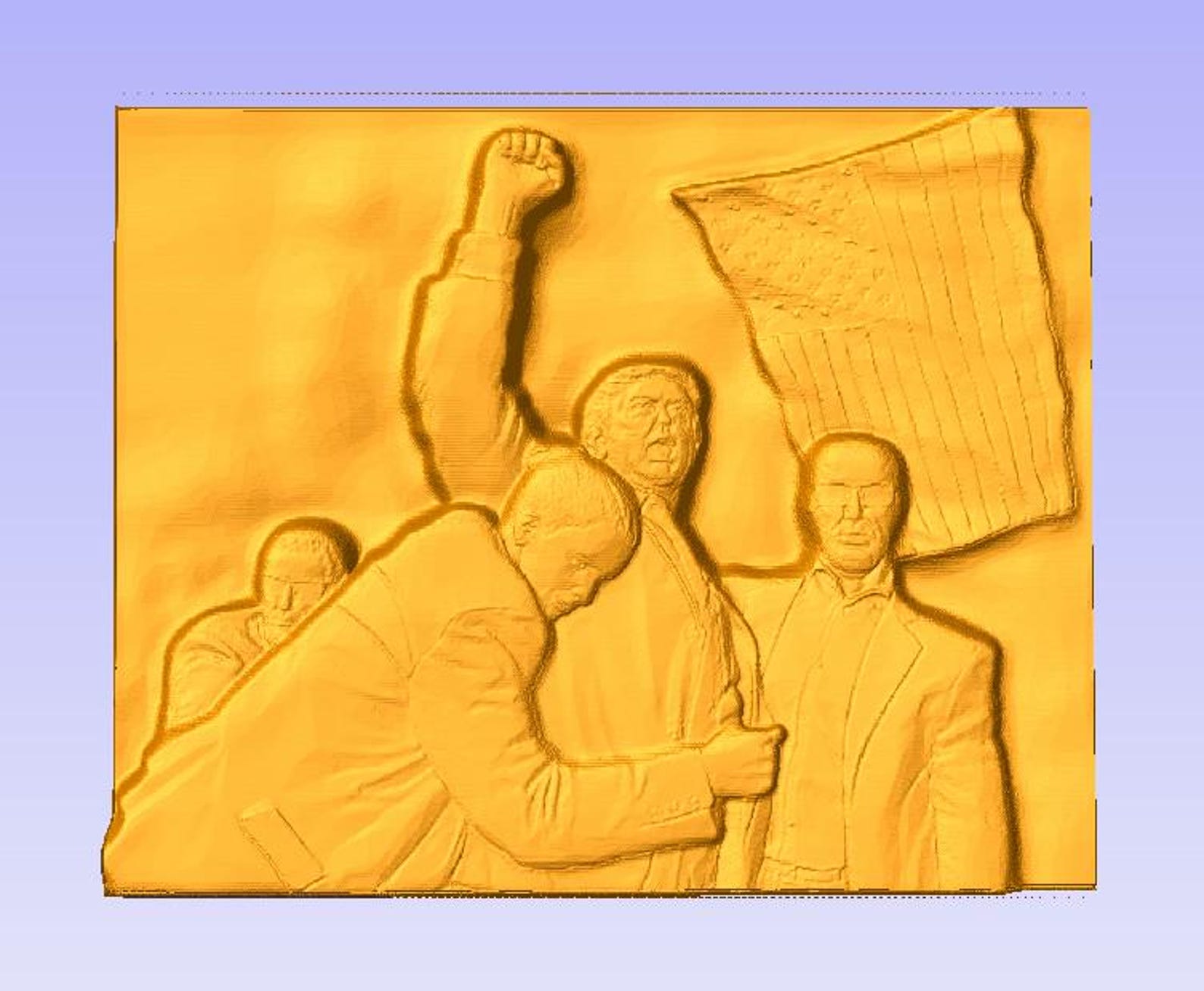 Trump Fight, Fight Fight! 3D STL Model for CNC, Bas Relief ...