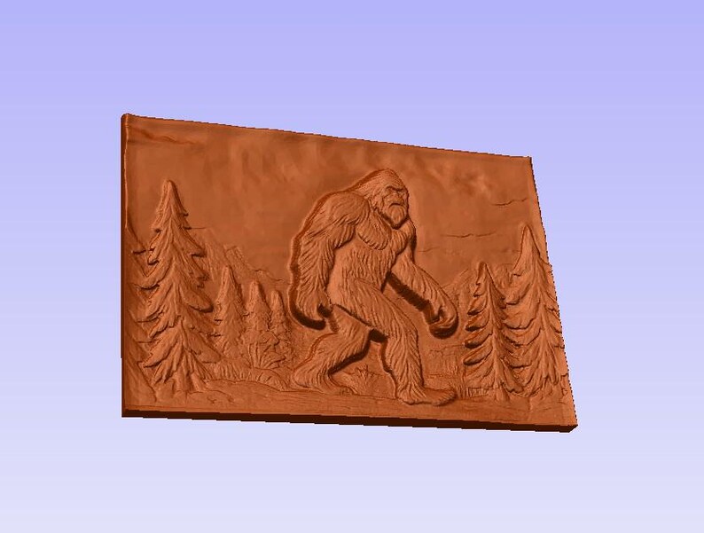 Bigfoot Walking in the Woods 3D STL for CNC - Etsy